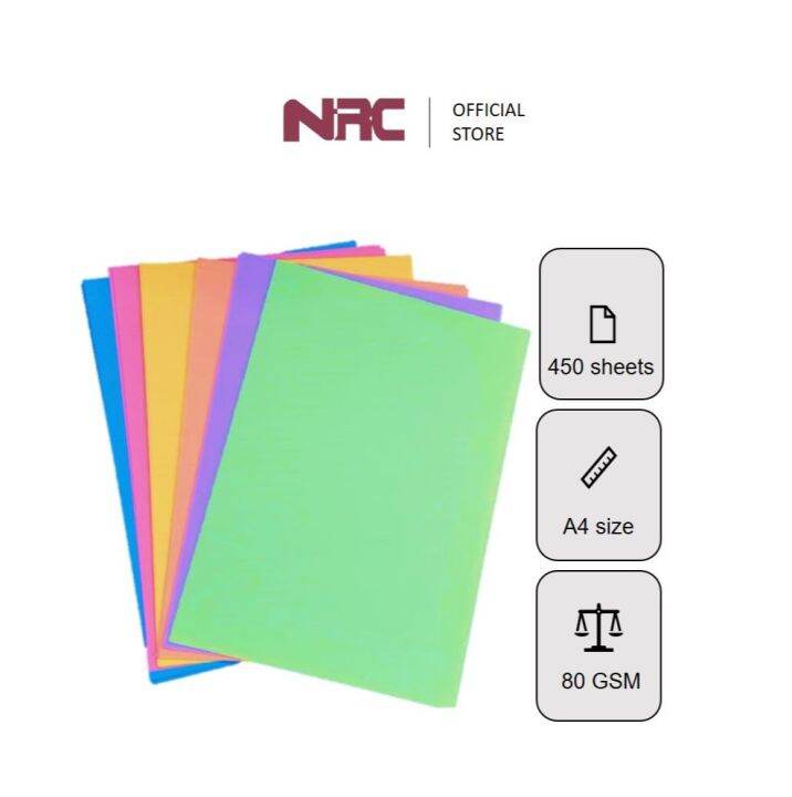 LUCKY STAR A4 450 Sheets Light Colour Paper - 80 Gsm | Lazada