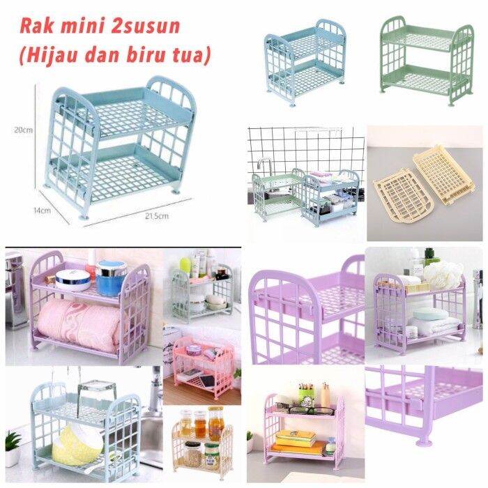 PROMO Rak Mini 2 Susun Rak Dapur 2 Susun Rak ATK Serbaguna | Lazada ...