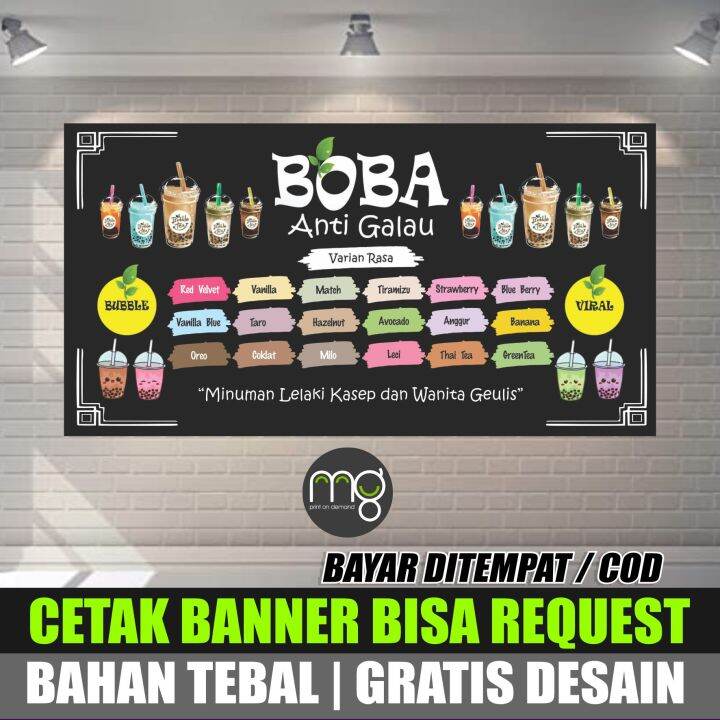 Spanduk Es Boba dengan Desain Unik - Request Sesuai Keinginan dengan ...