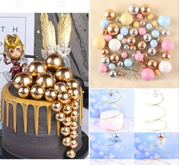Balls Cake Topper Metallic Plastic Cake Swirl Topper Party Birthday ...
