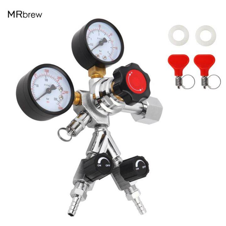 W21.8/CGA320 Dual Gauge Co2 Gas Bottle Regulator Pressure Reducer For ...
