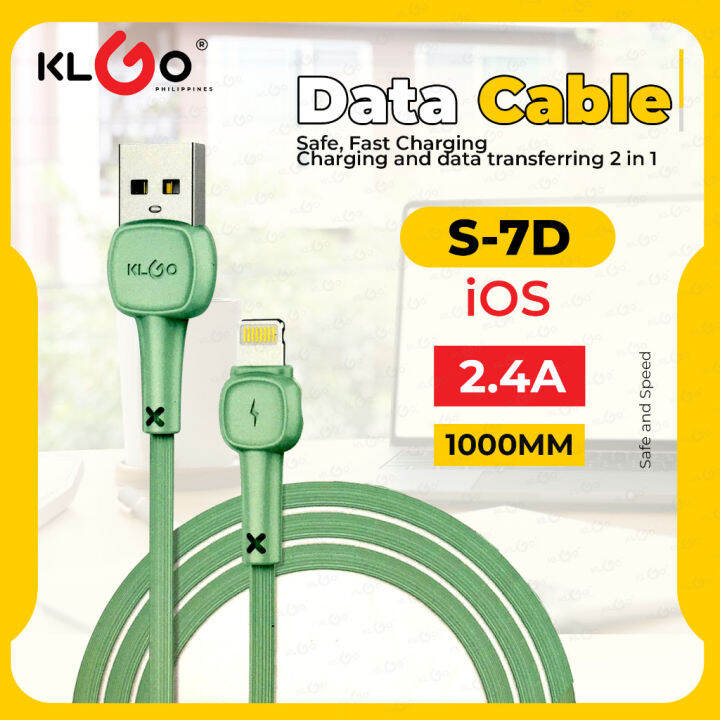 KLGO S-7D 1 meter Fast Charger USB Data Cable 2.4A For IOS IPhone PVC Coated Wire | Lazada PH