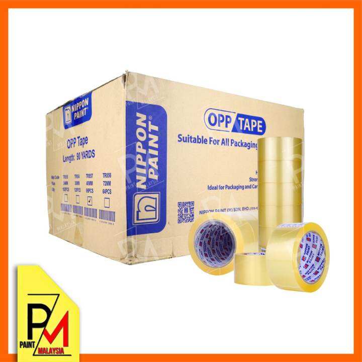 NIPPON PAINT Clear Transparent Opp Tape 48MM x 90 Yard (±80M) (96 Pcs ...