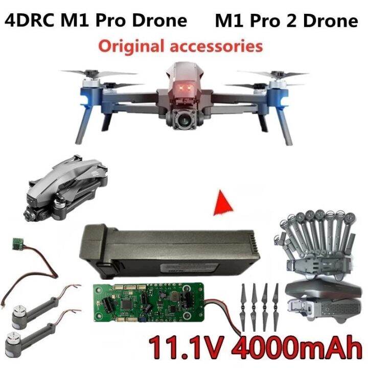 4DRC M1 Pro 2 Drone Original Accessories 11.1V 4000Mah Battery Propeller Maple Leaf Spare Parts ...