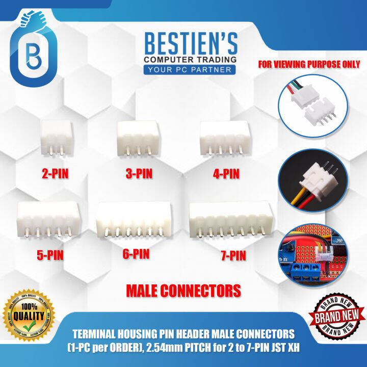 TERMINAL HOUSING PIN HEADER MALE CONNECTORS (1-PC per ORDER), 2.54mm ...