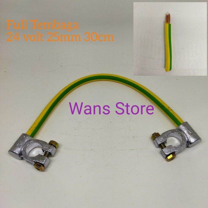 Kabel Aki Paralel 30cm 24 volt Full Tembaga Kabel Masa Truk alat Berat ...