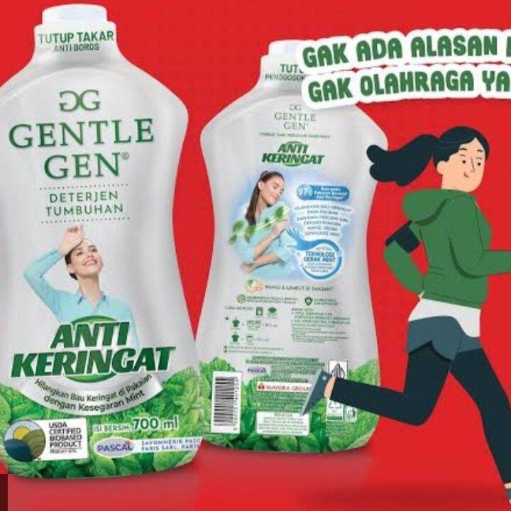 GENTLE GEN DETEREJEN CAIR ANTI KERINGAT 700ml BOTOL free BONUS | Lazada ...