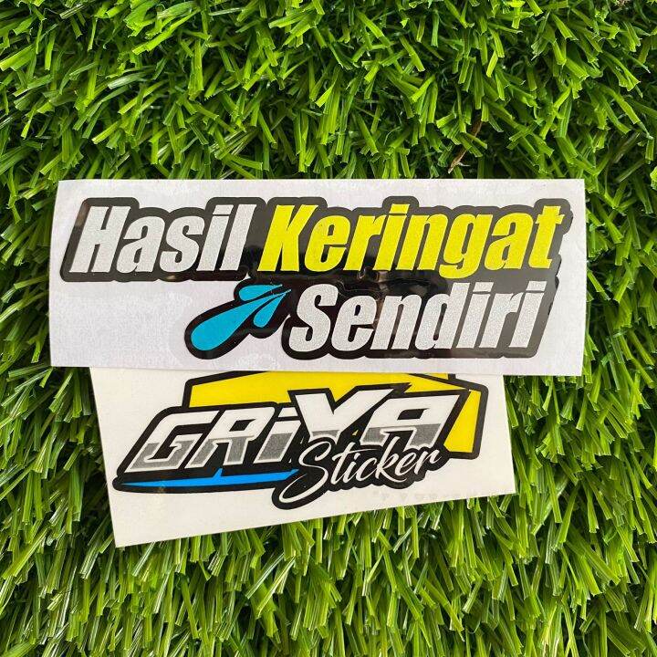 Stiker HASIL KERINGAT SENDIRI sticker cutting viral | Lazada Indonesia