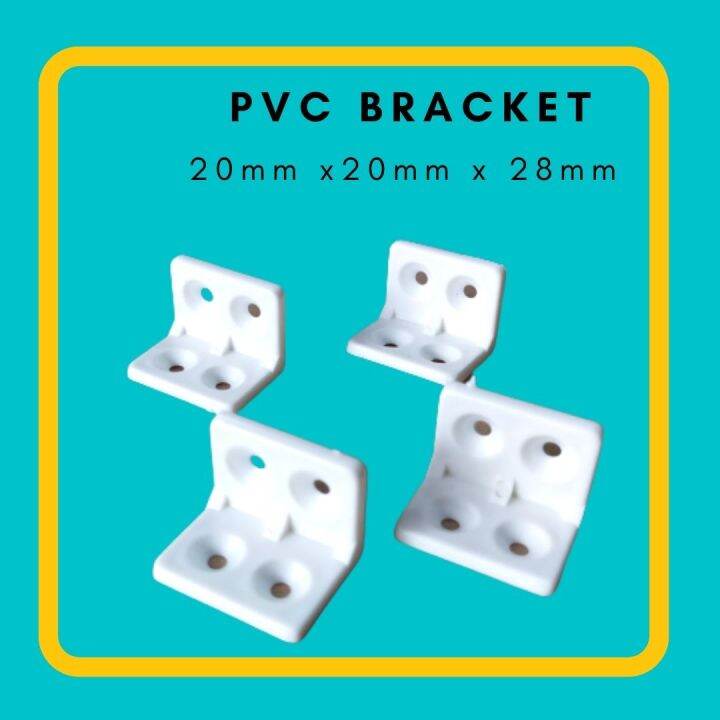 PVC white L Angle support Bracket 20mm x 20mm x28mm x3mm / plastic L ...
