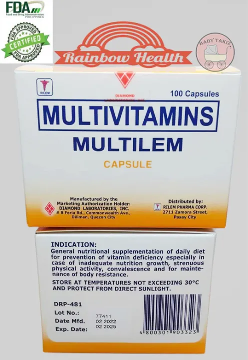 Multivitamin - Multilem 100 Capsules - Rainbowhealth | Lazada PH