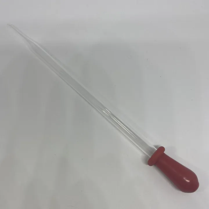 Pipet Kaca 15cm 15 Cm Karet Merah Glass Pipette Tetes Kimia Biologi ...