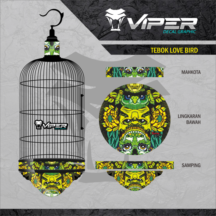 Stiker Decal Sangkar BARONG KUNING Tebok Burung Lovebird Batman ...