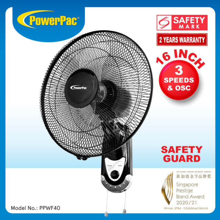 PowerPac Wall Fan 16 Inch with Oscillation (PPWF40) | Lazada Singapore