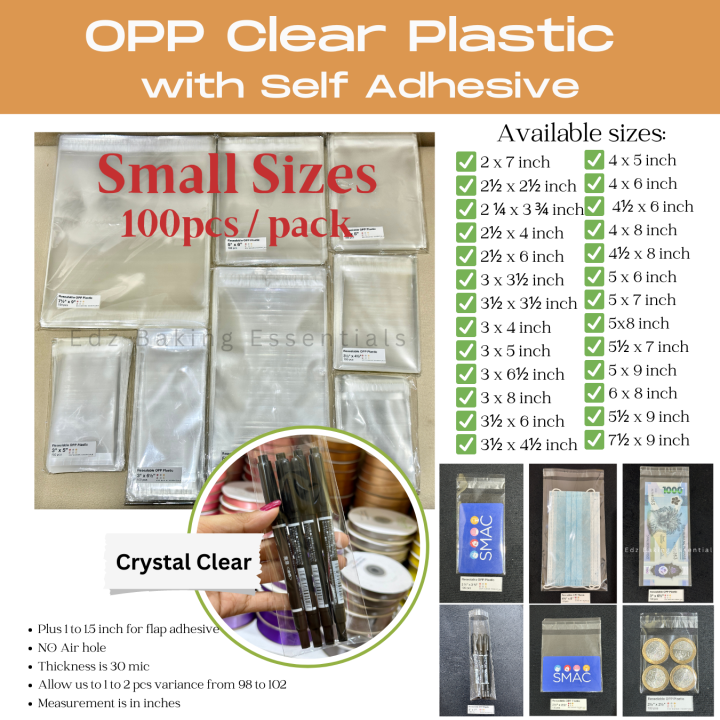 100 pcs OPP Plastic with Adhesive Packaging Pouch Resealable OPP Pouch ...