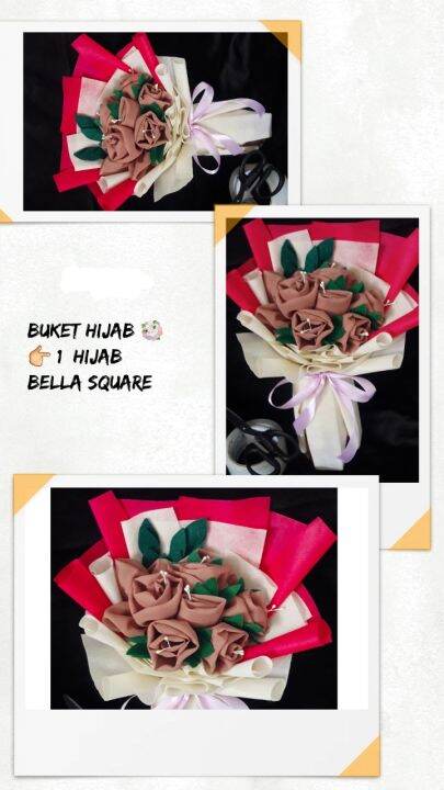 bucket bunga 1 hijab bella square / Buket Bunga/ Buket Hijab/ Buket ...