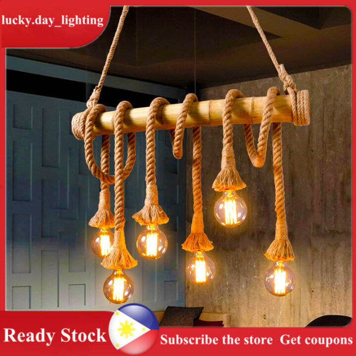 Minimalist Lighting Rope Chandelier Rope Ceiling Light Bar Light Drop ...