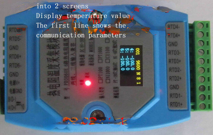 6-channel PT100 PT1000 Temperature Collector Acquisition Module ...