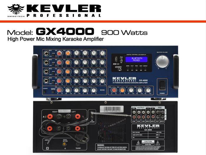 Kevler Professional GX-4000 900W X 2 MAX HIGH POWER KARAOKE AMPLIFIER ...