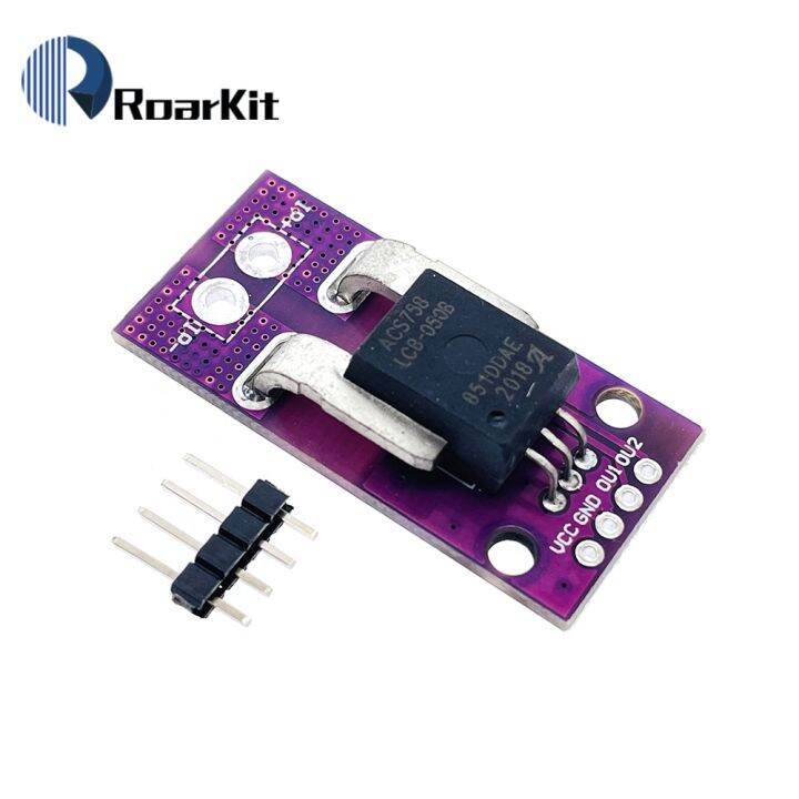 50a Hall Current Sensor Module Linear Analog Ac Dc 3 3v 5v Acs758