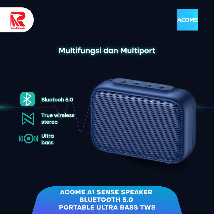 Acome A1 SENSE Speaker Bluetooth 5.0 Portable Ultra Bass TWS | Lazada ...