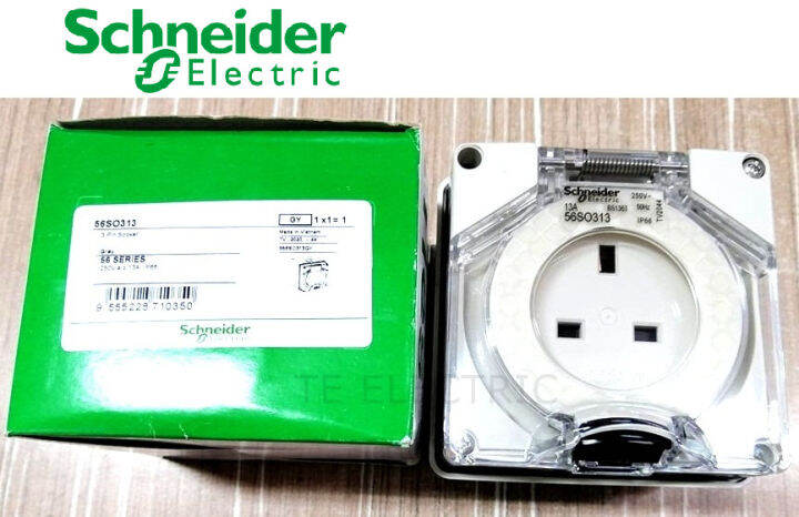 SCHNEIDER S56SO313 13A SWITCHED SOCKET OUTDOOR WATERPROOF WITH COVER ...