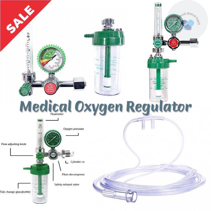 Oxygen Regulator Complete Set with Humidifier and Nasal Cannula | Lazada PH