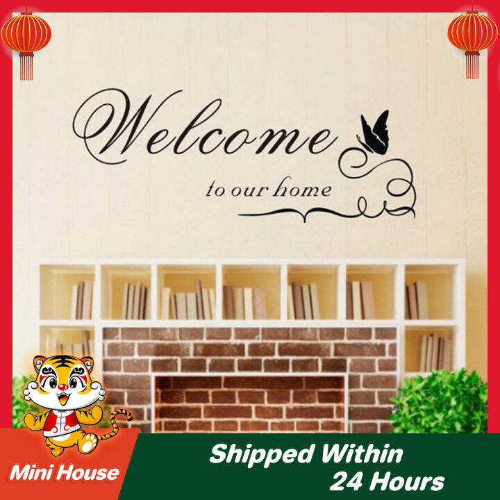 Wall Stickers Black Text Patterns Welcome to Our Home Wall Decals ...