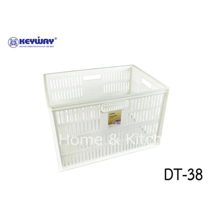 KEYWAYกล่องใส่ของ กล่อง ตะแกรง เอนกประสงค์ รุ่น DT-38 สีขาว ต่อเป็นชั้นได้ | Lazada.co.th