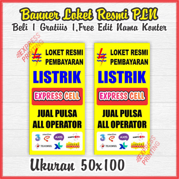 SPANDUK 1 HARI JADI,Spanduk bannner loket resmi/banner PPOB UKURAN ...