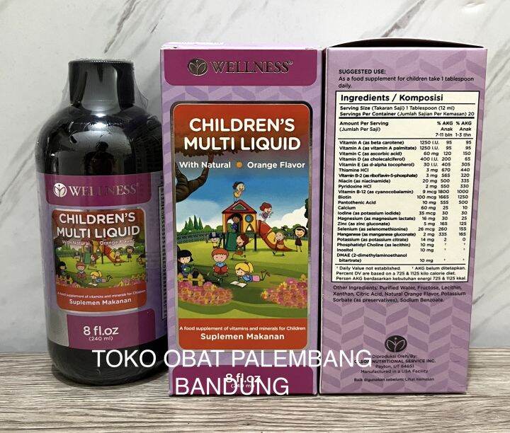 WELLNESS CHILDREN MULTI LIQUID 8OZ 240ML MULTIVITAMIN ANAK IMUN ANAK ...