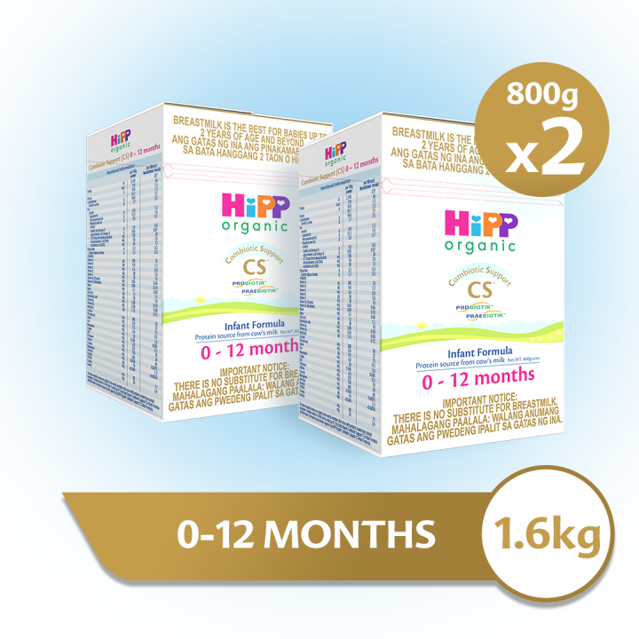 HiPP Organic CS Infant Formula 0-12 Months 1.6 kg (800gx2) | Lazada PH