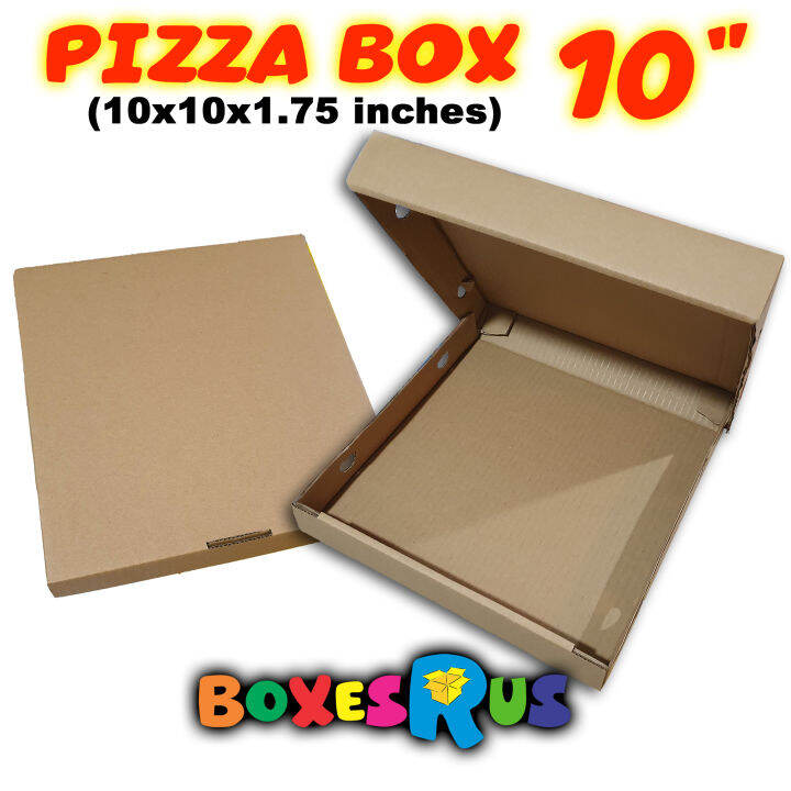 PIZZA BOX 10 INCHES (10x10x1.75) corrugated pizza box by Boxes R us ...