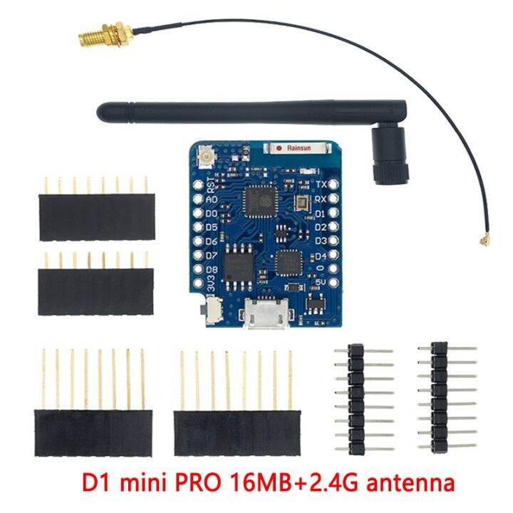 WEMOS D1 Mini Pro 4M 16M Bytes External Antenna Connector NodeMCU Based ...