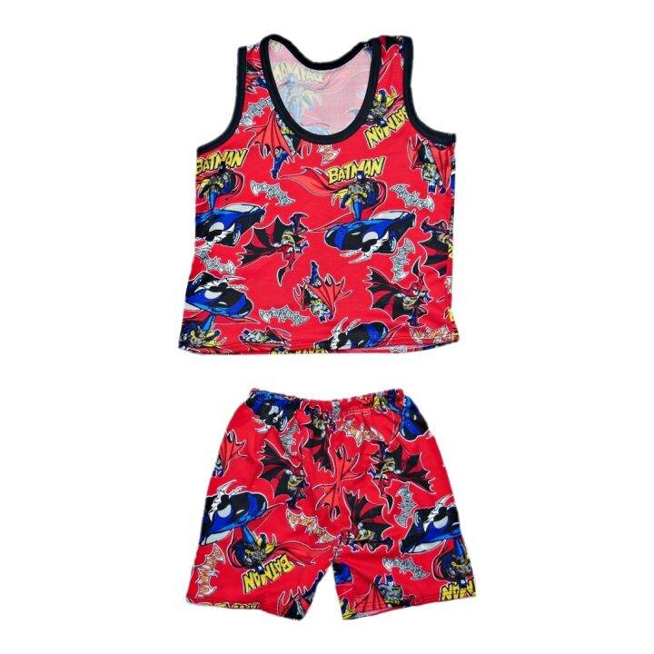 Kids Panlalaki Pambahay Sando and Short Batman Spiderman for Baby Boy 6 ...