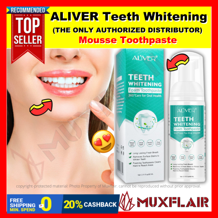 ALIVER Teeth Whitening Mousse Toothpaste Remove Plaque Oral Odor ... ALIVER Teeth Whitening Mousse Toothpaste Remove Plaque Oral Odor ...