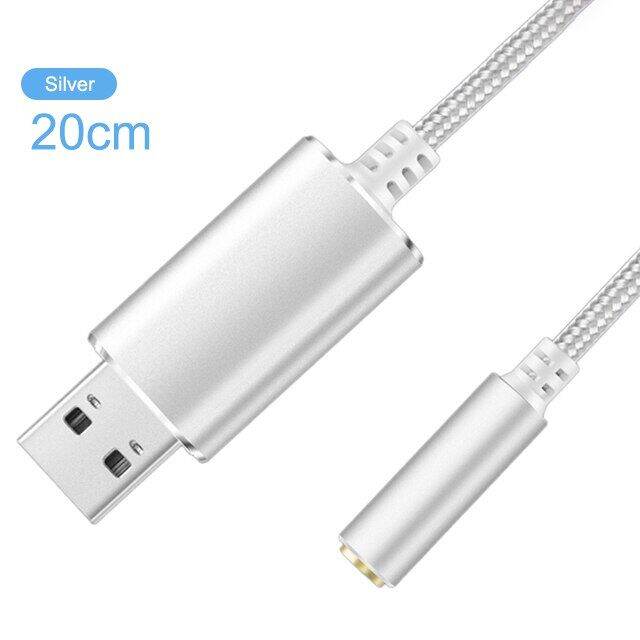 2 in 1 USB to 3.5mm Jack Sound Card Plug Audio Adapter for PC Laptop ...