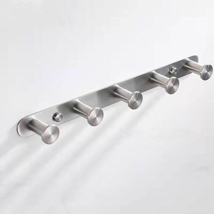 5 Hook 304สแตนเลสติดผนังห้องน้ำที่แขวนเสื้อโค้ทขอเกี่ยวผ้าเช็ดตัว Multi-Hook ห้องน้ำตะขอราวแขวน ...