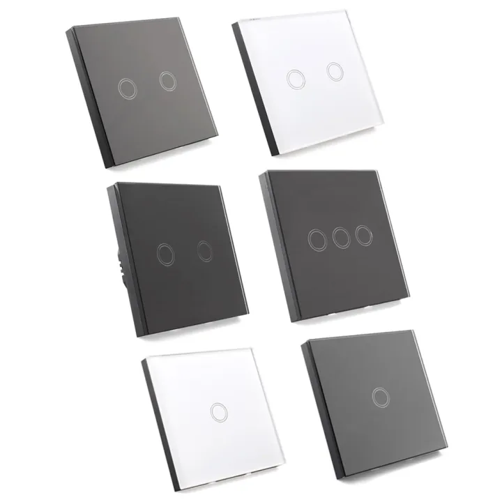 Light switch with 3-way remote control glass touch screen wall switch ...