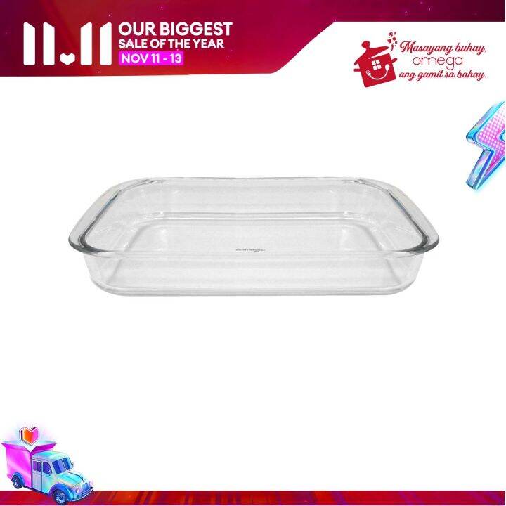 Omega Houseware Vendome Rectangular Glass Bakedish 1000ml / 1800ml ...