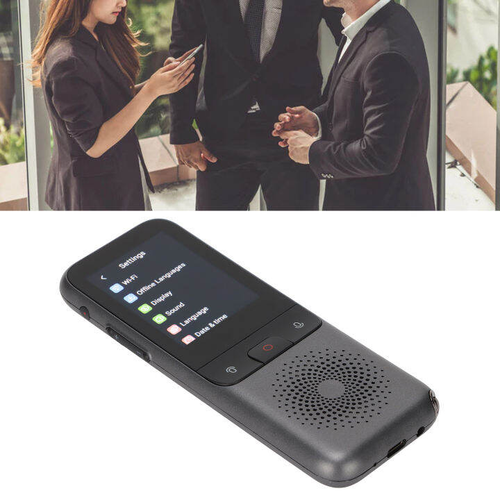 Smart Voice Translator 2 Way Multi Languages Noise Cancelling Offline 2.4in Touchscreen Real ...