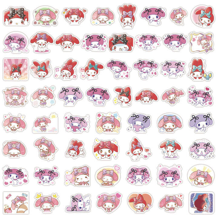 MT 60 Pcs Sanrio Melody Stickers Japanese Waterproof Hand Account ...