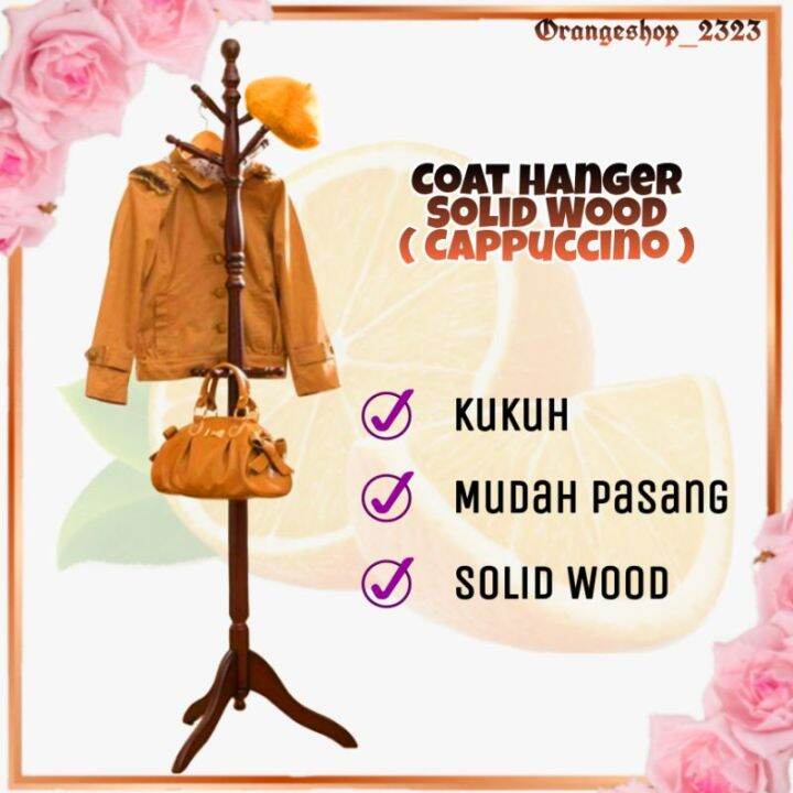 [Sedia sedia] penyangkut Coatpenyangkut kain (kayu pepejal)Penyidai ...