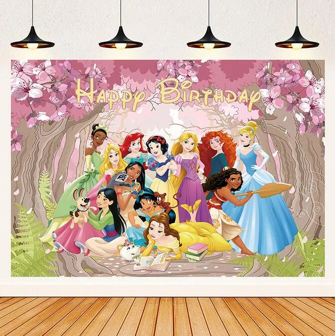 Princess Theme Backdrop Party Decoration Supplies Birthday Party Banner ...