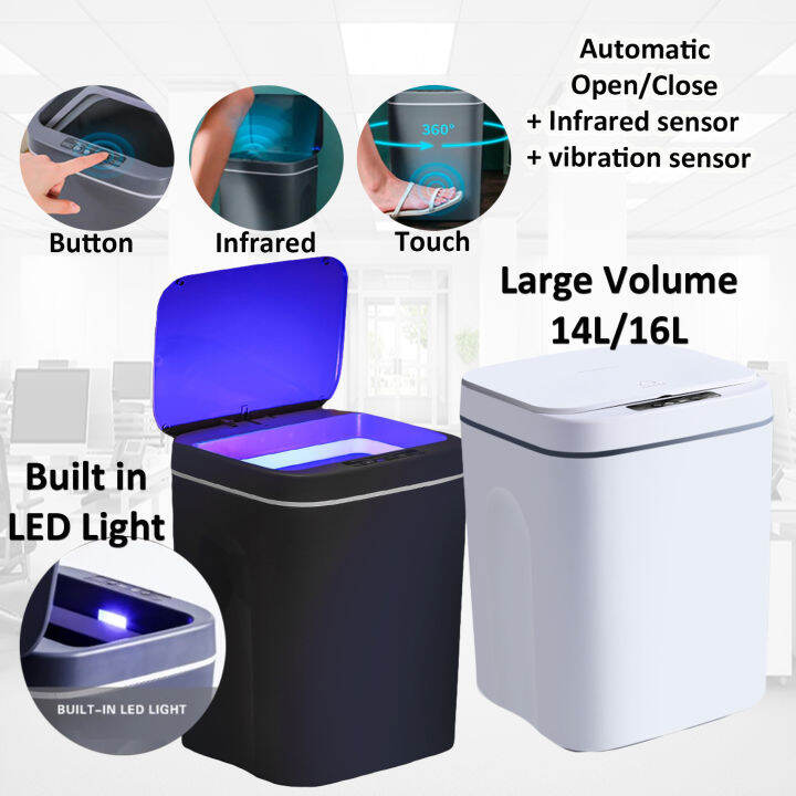 Automatic Dustbin Infrared Sensor Touchless Touch Free Intelligent Trash Can Tong Sampah Auto ...