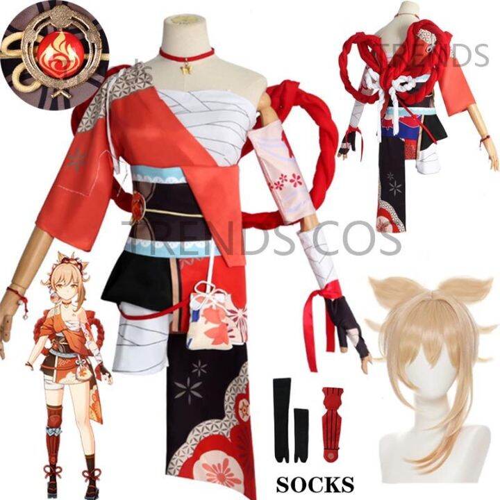 Game Genshin Impact Naganohara Yoimiya Cosplay Costume Yoimiya Outfit ...