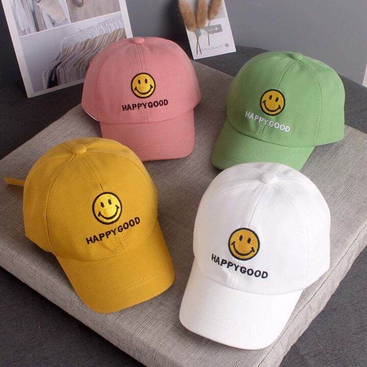 GLEOITE ตัวอักษรฮิปฮอปแบบเกาหลีสำหรับเด็กผู้ชายหมวกกีฬายิ้มแบบปรับได้ ...