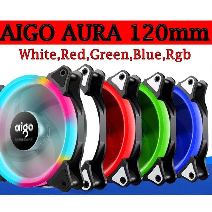 ♭Aigo 120mm Aurora Ring Rainbow Fan computer pc case cooling Halo fan ...