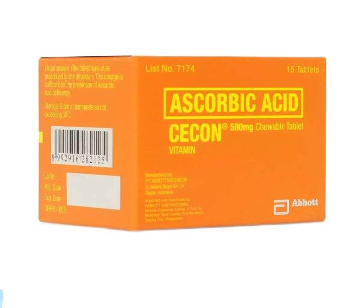 Ascorbic Acid CECON Chewable 500 mg Chewable Tablet | Lazada PH