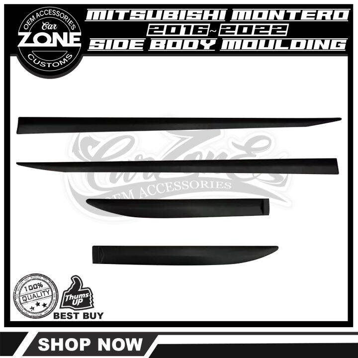 Mitsubishi Montero 2016-2022 Side Body Moulding (Matte Black) | Lazada PH