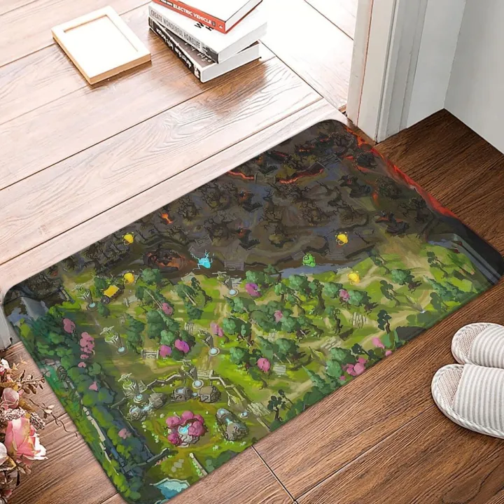 【A HOT】 The Game Map Bathroom Mat Map DOTA 2 Merch Mid Top Bottom Line ...
